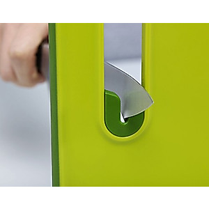 Joseph Joseph Slice & Sharpen Cutting Board with Integrated Knife Sharpener, Large, Black