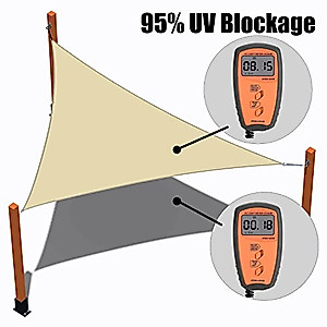 Royal Shade18' x 18' x 25.5' Beige Triangle Sun Shade Sail RTAPRT18 Canopy Awning Outdoor Patio Fabric Shelter Cloth Screen Awning - 95% UV Protection, 200GSM, We Make Custom Size