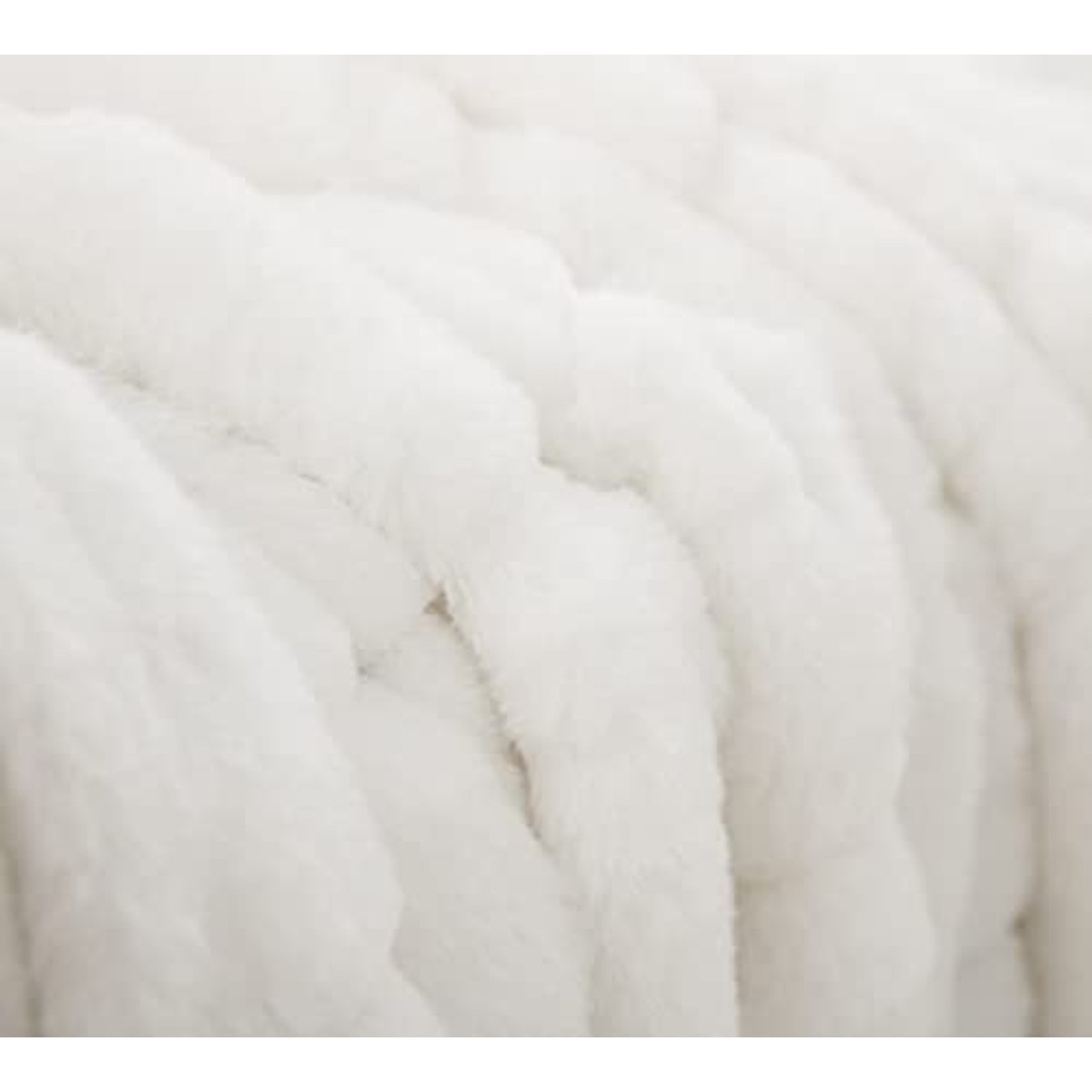 Ultra Soft Reversible Faux Fur Throw, Fluffy Blanket for Winter Sofa Couch, Cuddly & Warm(50"x 60", White)