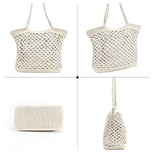 Felice Ann Large Cotton Woven Handbag Top-handle Bag Beach Boho Bag