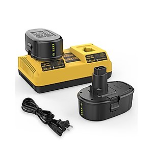 AYTXTG 2Pack 6.5Ah Lithium Battery Replace for Dewalt 18V XRP Ni-Cad Battery DC9096 DC9098 DC9099 DE9039 DE9095 + 2 Port DC9320 Fast Dual Charger for Dewalt 7.2V-18V XRP NI-CD NI-MH Battery