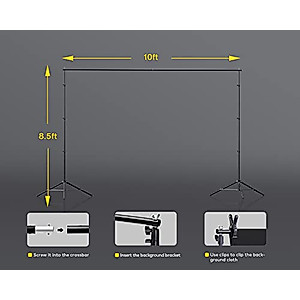 RALENO Photography Lighting Kit, 8.5 x 10ft Backdrop Stand with Green Screen, 5 x 85W CFL 5500K Light Bulb with Umbrellas for Product, Portrait and Video Shoot Photography