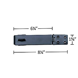 Renovators Supply Manufacturing Door Lock Latch 6 1/4  in. Black Wrought Iron Hasp Latch Garage Barn Door Lock with Mounting Hardware