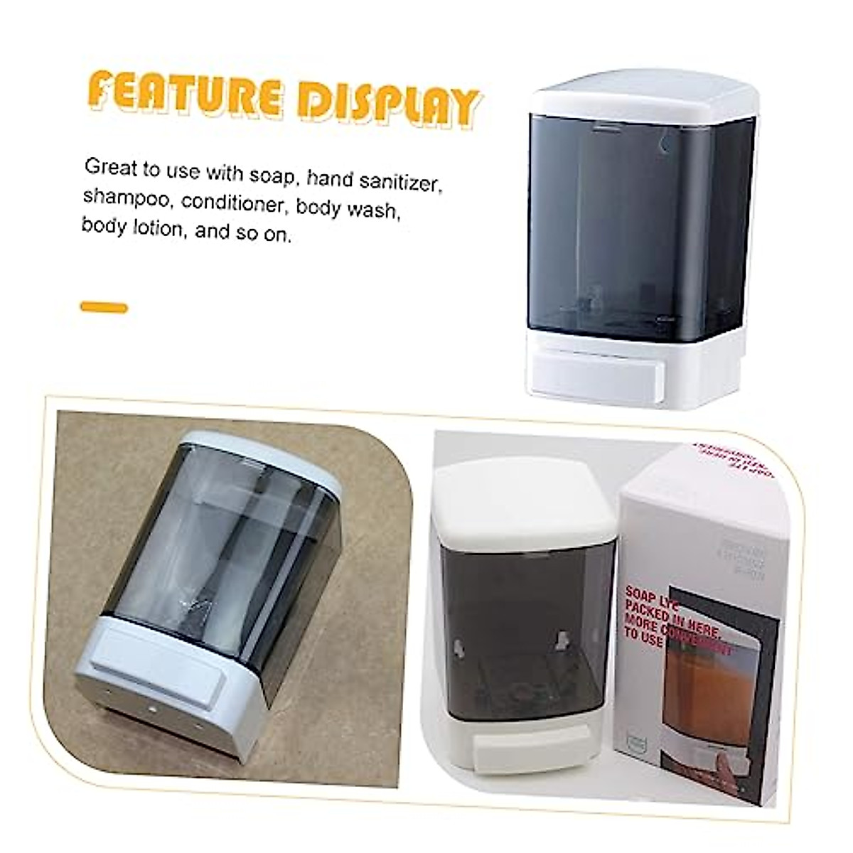 SHOWERORO Manual Soap Dispenser Hand Wash Wall Holder Wall Stand Foams Soap Dispenser Hotel Soap Dispenser Automatic Soap Dispenser Foaming Soap Dispenser Shampoo Household Plastic