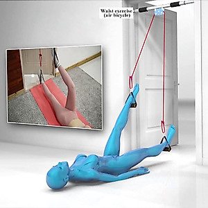 NISDOKR Multi Exercise Doorway Traction Device - Home Rehab Station for Shoulder, Waist, and Neck Recovery - Pull Up Bar, Pulley System, Cervical Hammock for Pain Relief and Flexibility