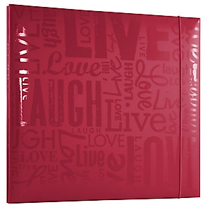 MBI Gloss Post Bound Album 12"X12"-Live, Love & Laugh Red -848115
