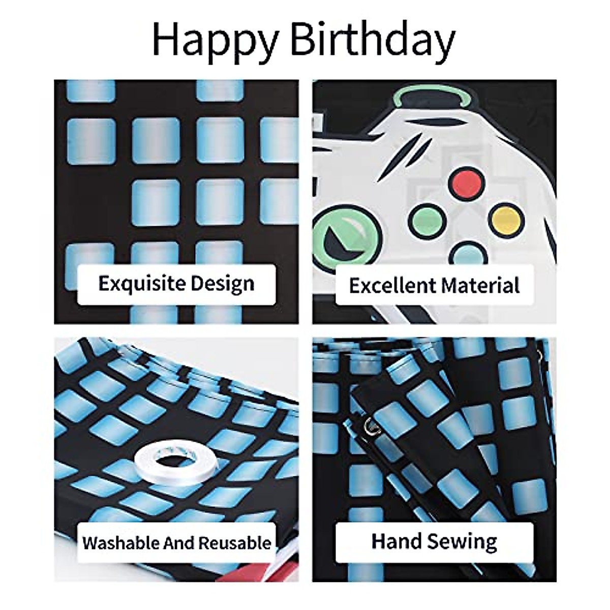 HAMIGAR 6x4ft Happy 10th Birthday Baner Backdrop - Level 10 Unlocked Birthday Decorations Party Supplies for Boys - Blue