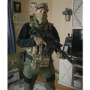 Explore Land Cotton Shemagh Keffiyeh Tactical Desert Scarf Neck Head Wrap with Tassel for Men Women