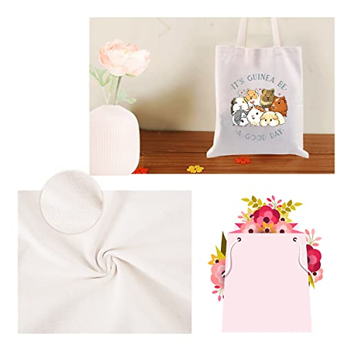 CMNIM Guinea Pig Lover Gifts Guinea Pig Tote Bag It's Guinea Be a Good Day Guinea Pig Lover Accessories for Cavy Mom Gift (Guinea Pig Tote Bag)