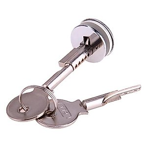 Copper Sliding Glass Push Door Hardware Accessories Glass Lock Showcase Glass Display Cabinet Door Window Cabinet lock - (Color: Yellow)