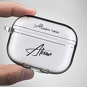 customgift, Custom Apple Airpods 1 & 2 Case, Black Airpod Pro 3 Cover Personalized with Name, Clear Black White TPU Cover DIY Picture, clear,black,white,fluorescent green orange