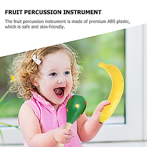 SUPVOX 2pcs Musical Shakers Fruit Sand Shakers Plastic Banana Orange Maracas Percussion Musical Toy Hand Percussion Children Maraca Percussion Instrument Cognitive Toys