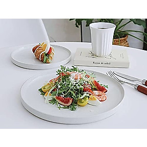 Famiware Plates and Bowls Set, 12 Pieces Dinnerware Sets, Dishes Set for 4, White
