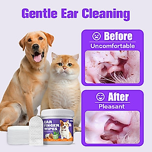 AAIHE Dog Ear Wipes,Gently Remove Ear Wax & Dirt,Relieve Ear Itching Fresh Coconut Scent, All Natural Ingredients Dog Ear Cleaning Wipes - 50 Count