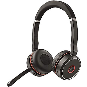 Jabra Evolve 75 Stereo Wireless Bluetooth Headset - with World-Class Speakers, Active Noise-Cancelling Microphone and All Day Battery, UC Optimized (Renewed)