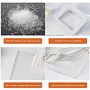 Fnuiddt 6 Pack Clear PVC Gift Bag with Handle, Transparent Plastic Gift Bag, Heavy Duty Reusable Gift Wrap Tote Bags Shopping Bags for Bridal Party Baby Shower Wedding Favor (7.08" x 4" x 7.87")