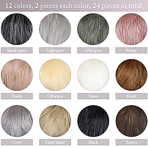 SIQUK 24 Pieces Faux Fur Pom Pom Balls with Elastic Loop DIY Fluffy Pom Pom Faux Fox Fur Pom Pom for Hats Beanie Shoes Scarves Gloves Bags Accessories（Soft Color）