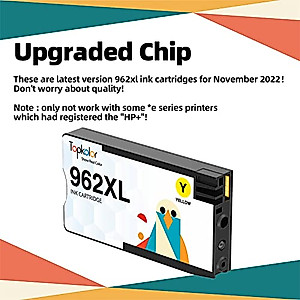 Topkolor 962XL Ink Cartridges Combo Pack Compatible HP 962 XL Compatible HP 9015e 9018e 9015 9018 9010 9020 9012 e Series Printer, 5 Pack