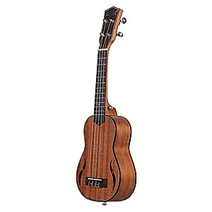 LMMDDP 21 Inches Ukulele Mahogany Wood Acoustic Guitar Mahogany Fingerboard Neck Hawaii 4 String Guitar