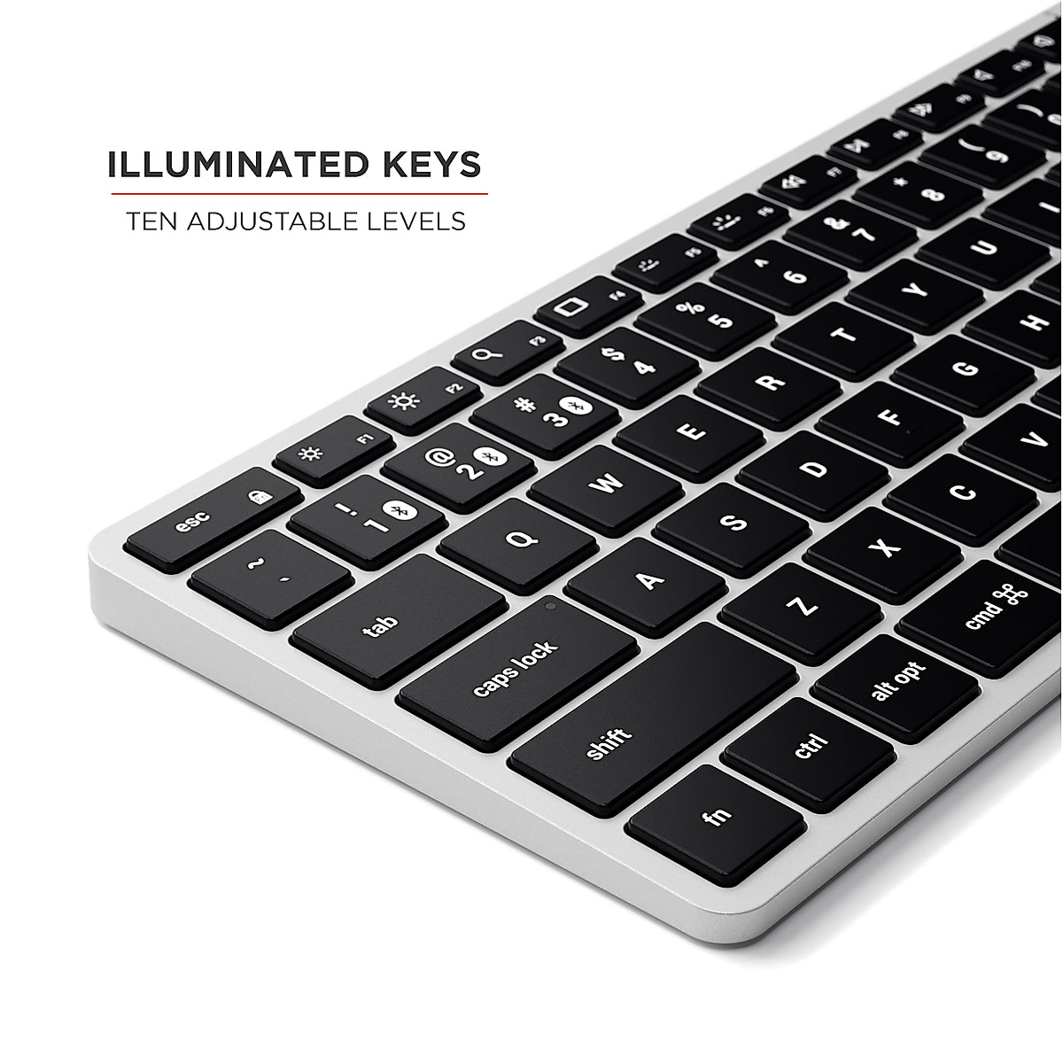 Satechi Slim X1 Bluetooth Backlit Keyboard – Illuminated Keys & Multi-Device Sync – for M2/ M1 MacBook Pro/Air, M2/ M1 iPad Pro/Air, M2 Mac Mini, iMac M1 (Silver)