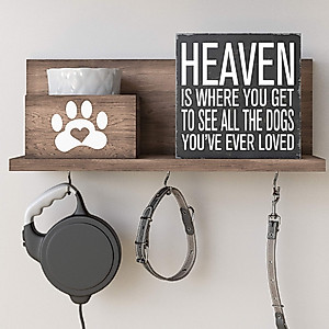 Barnyard Designs Wooden Box Sign Motivational Desk Decor, Primitive Decor Office Desk Decorations for Women Office or Bathroom Shelf Inspirational, Spiritual (Heaven is Where)