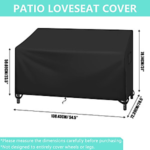 Kovshuiwe 4 Pieces Patio Set Cover, Patio Conversation Set Covers, Patio Furniture Sets Covers Waterproof - Upgraded 600D Heavy Duty Oxford Fabric 4 Piece Patio Furniture Covers, Black