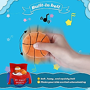 Obami My First Sports Bag Baby, 4 Tiny Cloth Balls, Interesting and Rich Sport Balls for Early Education Baby Toy