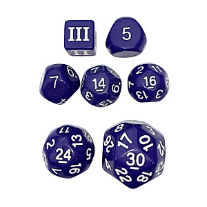 DCC Special 7 - Purple - Set of 7 Rare and Unusual RPG dice Approved for use with Dungeon Crawl Classics