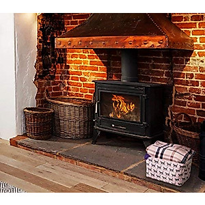 White Cat Canvas Storage Basket Box for Household Items or Toys - with Gray Cat Pattern. 16.5in x 12.5in x 7.5in