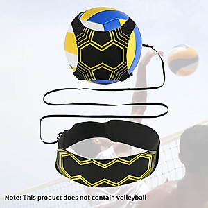 Yuhoo Volleyball Training Equipment Aid, Adjustable Waist Belt Volleyball Trainer Elastic Soccer Volleyball Hitting Trainer for Serving, Setting, Spiking and Arm Swing Accessories(Black), free size