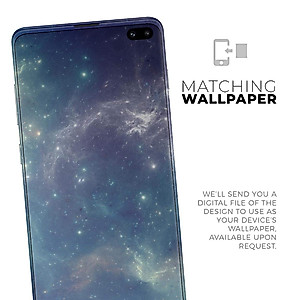 DesignSkinz Subtle Blue and Green Nebula Protective Vinyl Decal Wrap Skin Cover Compatible with The Samsung Galaxy S20 (Screen Trim & Back Glass Skin)