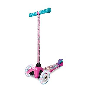 Barbie Self Balancing Kick Scooter with Light Up Wheels, Extra Wide Deck, 3 Wheel Platform, Foot Activated Brake, 75 lbs Limit, Kids & Toddlers Girls or Boys, for Ages 3 and Up