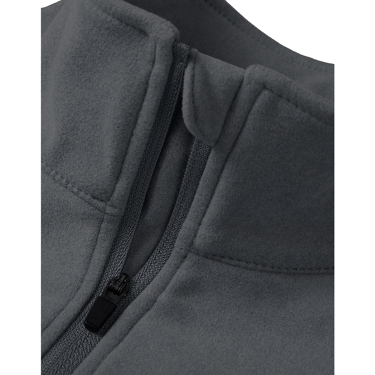 Willit Men's Fleece Golf Pullover Sweaters Quarter-Zip Hiking 1/4 Zip Thermal Jacket Lightweight Gray M