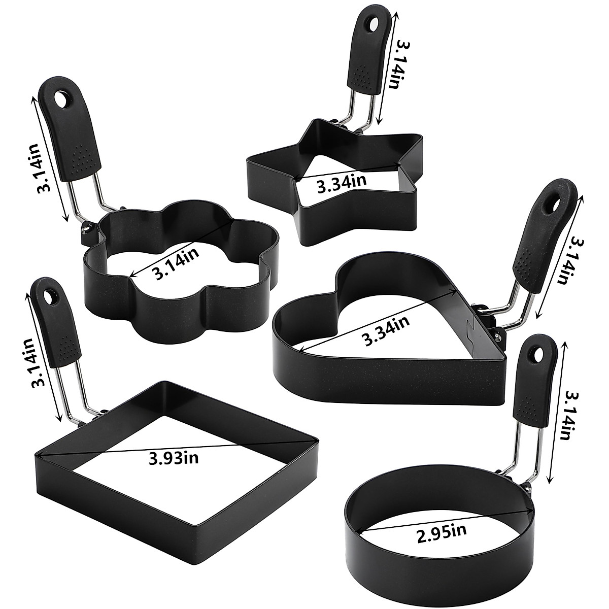 Egg Rings for Frying Eggs Nonstick 5 Packs Egg Ring Stainless Steel Pancake Molds Omelet And Egg Rings for Griddle