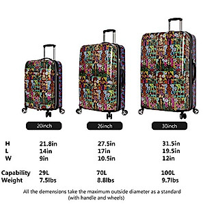 Betsey Johnson Designer Luggage Collection - Expandable 3 Piece Hardside Lightweight Spinner Suitcase Set - Travel Set includes 20-Inch Carry On, 26 inch and 30-Inch Checked Suitcase (Girls Print)