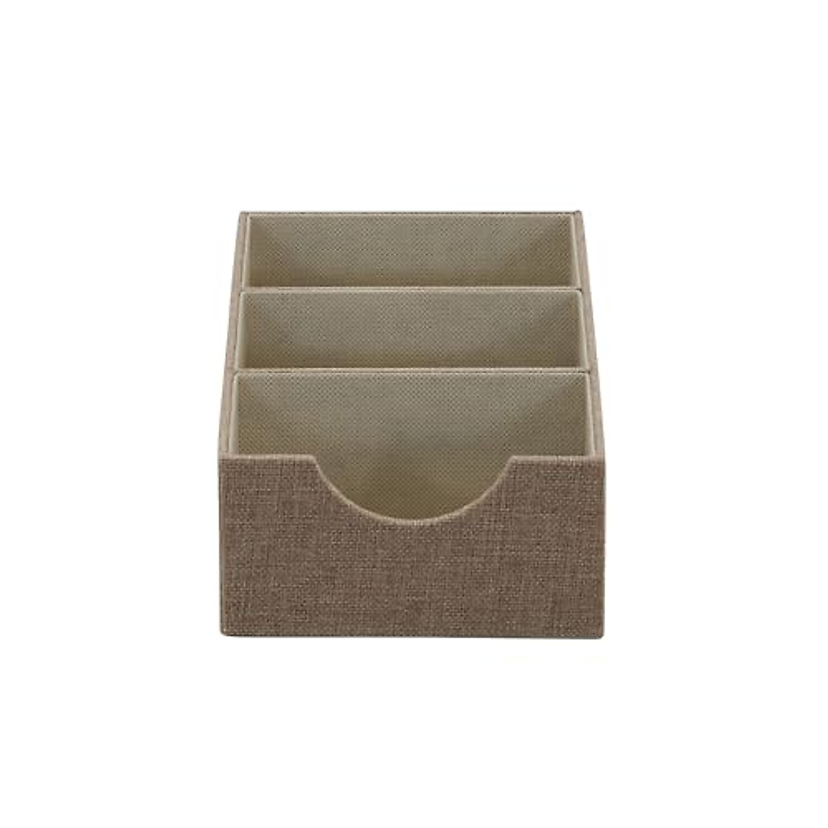 Household Essentials Brown 722-1 Deep 3 Section Drawer Organizer Box for Storage | 12 in x 6.13 in x 3.13