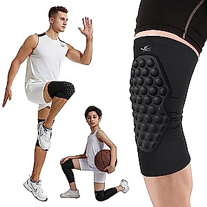 HiRui Knee Pads for Kids Youth Adult, Basketball Baseball Knee Brace Anti-slip Compression Knee Sleeves, Collision Avoidance Kneepad Knee Support for Volleyball Football Cycling Wrestling, Lightweight (Medium, Black)