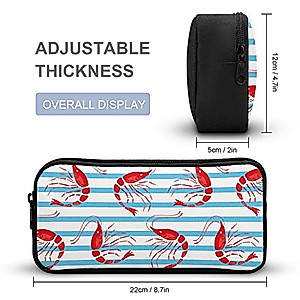 Shrimp Watercolor Pencil Case Pencil Pouch Coin Pouch Cosmetic Bag Office Stationery Organizer