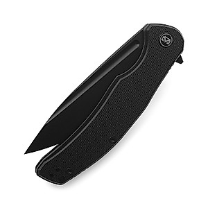 Miguron Knives M Velona Folding Knife,4.03" Black PVD 14C28N Blade Black G10 Handle With Titanium Pocket Clip,Camping Hiking Pocket Knife MGR-803BKII