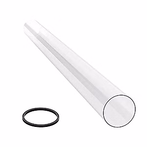 SafBbcue Patio Heater Glass Tube Replacement for 4-Sided Outdoot Liquid Propane Patio Heater, 49.5" Tall 4" Diameter Heater Temperature Resistant Quartz Glass Tube with Neoprene Ring for Patio Heater