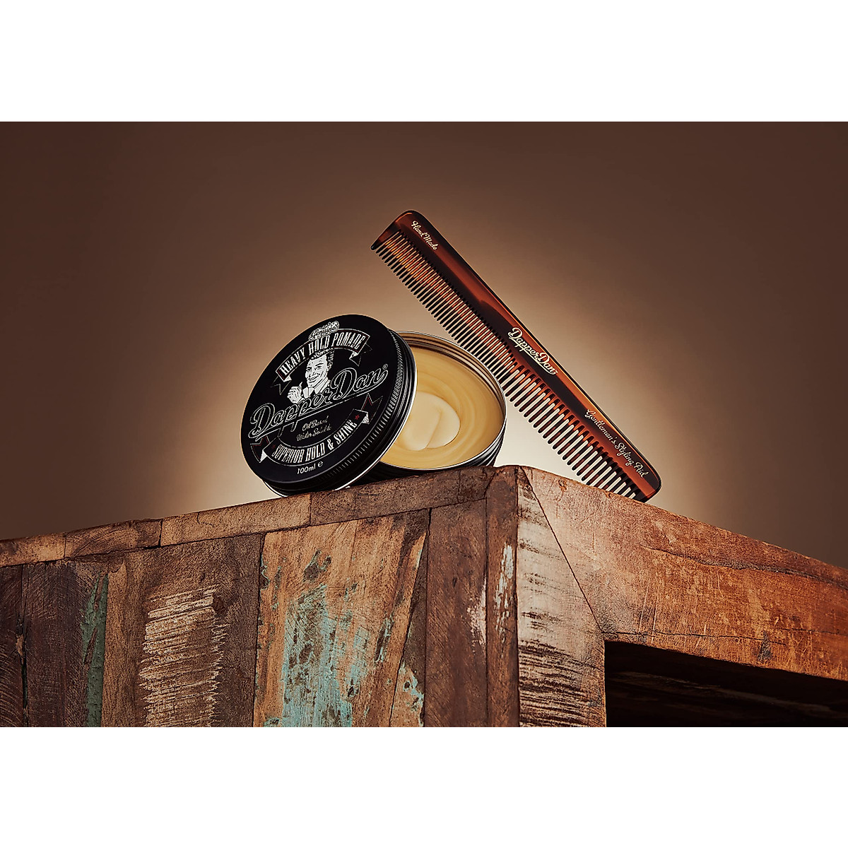 Dapper Dan Heavy Hold Pomade for Men, Strong Hold and High Shine Mens Hair Styling Product, Oil Based, Water Soluble, Liquorice and Vanilla Scent, 2 x 100 ml