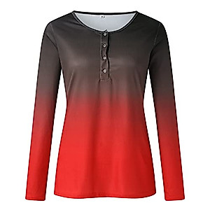 Plaid Long Sleeve Flannel Shirts for Women Loose Fit Boyfriend Button Down Shirt Casual Flannel Blouse Tops Tops for Women 2023 Casual Red