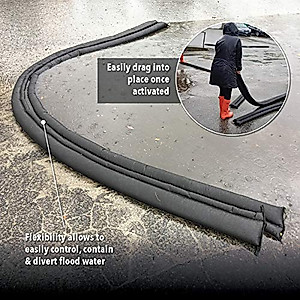 Quick Dam QD617-5 Water Activated Flood Barrier, 5 Pack, Black