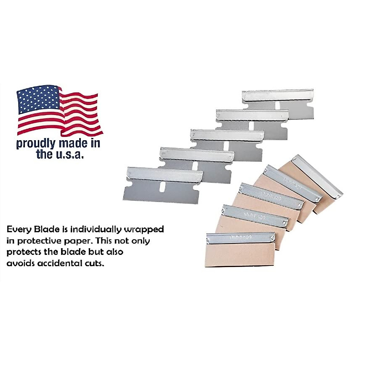 FitAll - 100 Pack Razor Blades-Replacement Razor Blades Single Edge, (100 pack Single Edge Razor Blades) Made in USA!!