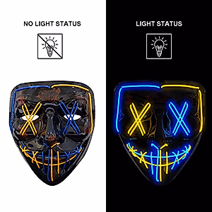 Stegosaurus 2 Packs LED Mask, Halloween Led Mask Light Up Mask with 3 Light Modes for Festival Party, 2 Colors