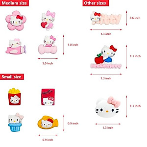 GOTPE 28 PCS Cute 2.5D Resin Shoe Charms Cartoon Kawaii Animal Pink Shoe Charms, Shoe Decoration for Girls Women Party Favors Gifts