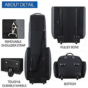 TurnWay Golf Club Bag, 1800D Polyester, Waterproof, Foldable for Adult Male, Grey