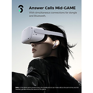 SOOMFON VR Wireless Gaming Earbuds 16ms Low Latency, Dual Connection, 2.4GHz Wireless, USB-C Dongle Included - Compatible with Quest 2, Quest Pro, PS5, PS4, Steam Deck, PC, Switch