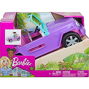 Barbie Toy Car, Purple Off-Road Vehicle with 2 Pink Seats and Treaded, Rolling Wheels