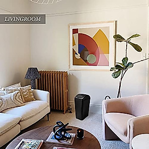 ABuff Small Lidded Trash Can, 12 Liter/3 Gallon Small Black Plastic Trash Can Garbage Bin with Lid for Office, Bedroom, Bathroom